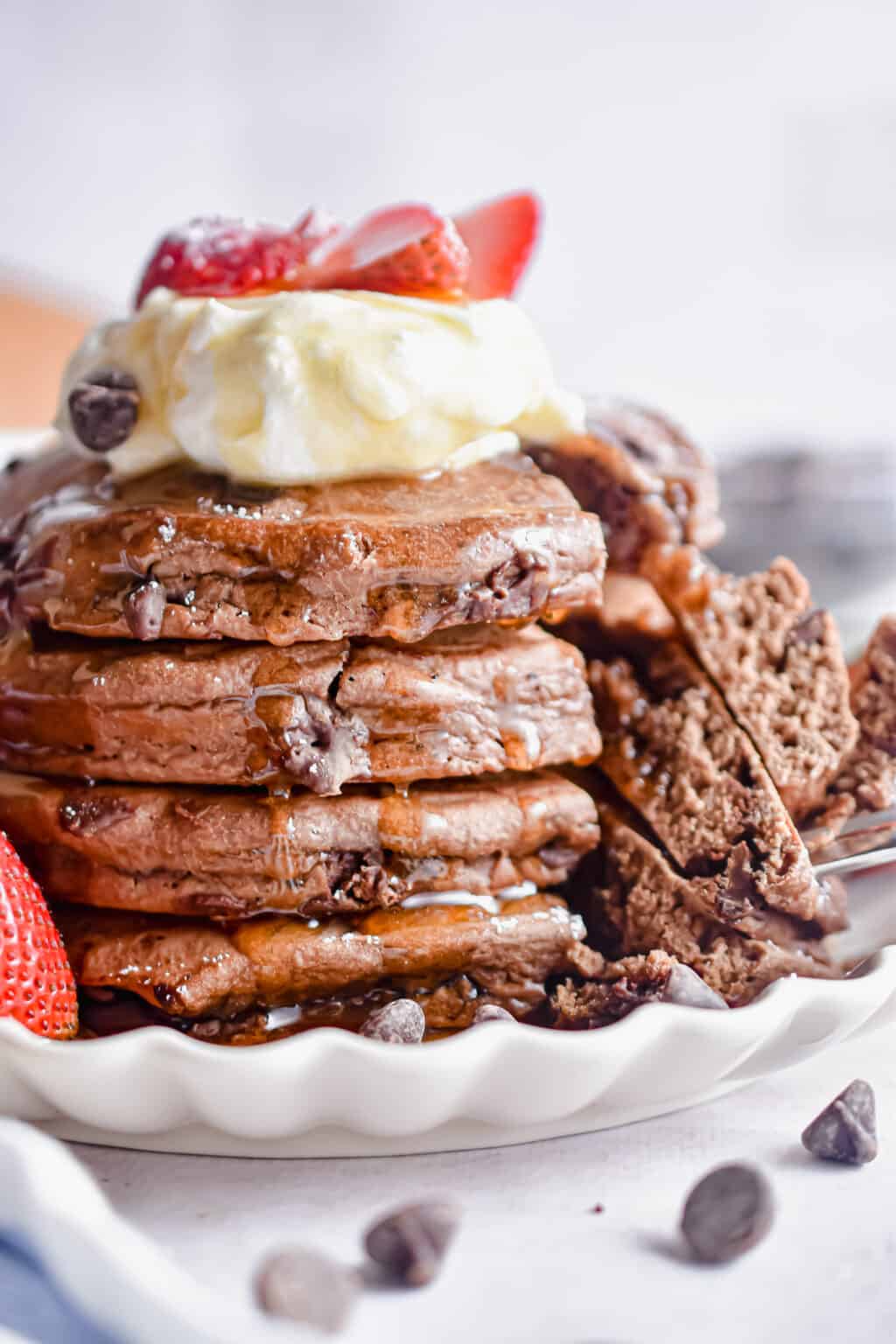 Double Chocolate Pancakes with Pancake Mix - Lynn's Way of Life