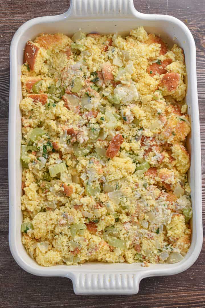 Easy Cornbread Dressing with Jiffy Mix - Lynn's Way of Life