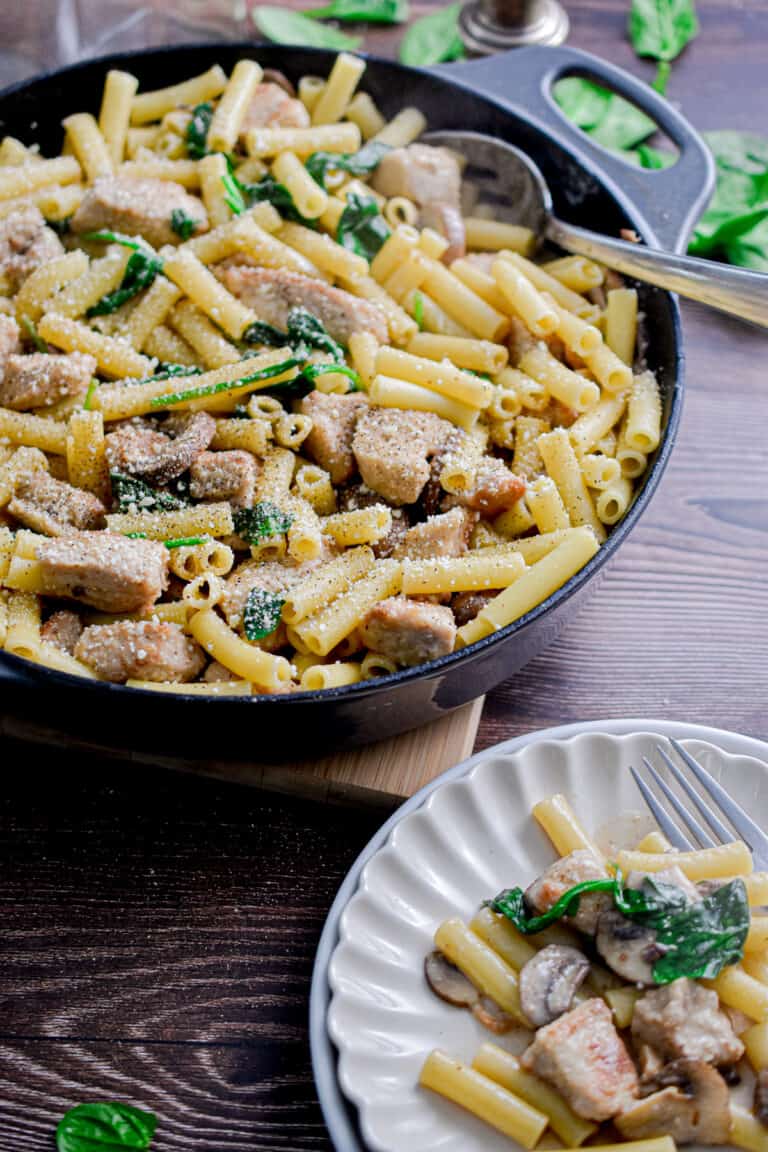 Creamy Pork Tenderloin Pasta with Mushrooms - Lynn's Way of Life